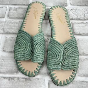Le Mogador | Shoes | Le Mogador Raffia Womens Size 95 Turquoise Green ...